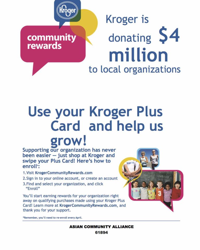 Support Us with your KrogerPlus Card – Asian Community Alliance Inc.